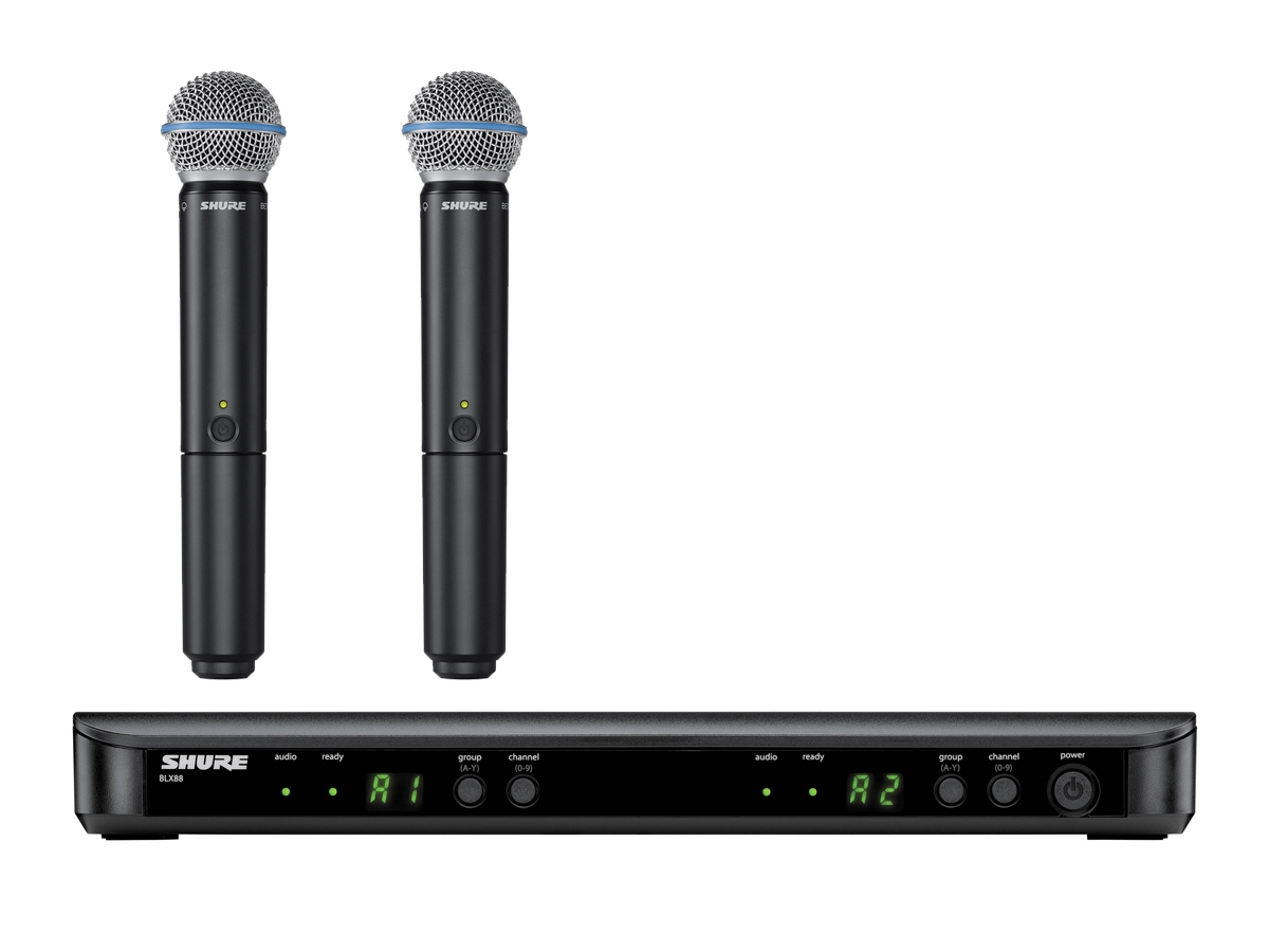 SHURE BLX288/B58 - Hệ thống không dây đôi với hai micro vocal Beta58 ...